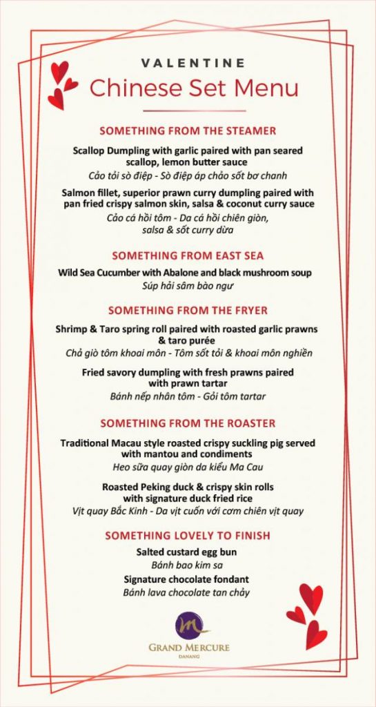 Grand Mercure Danang - 2020-Valentine-Menu_Chinese-1