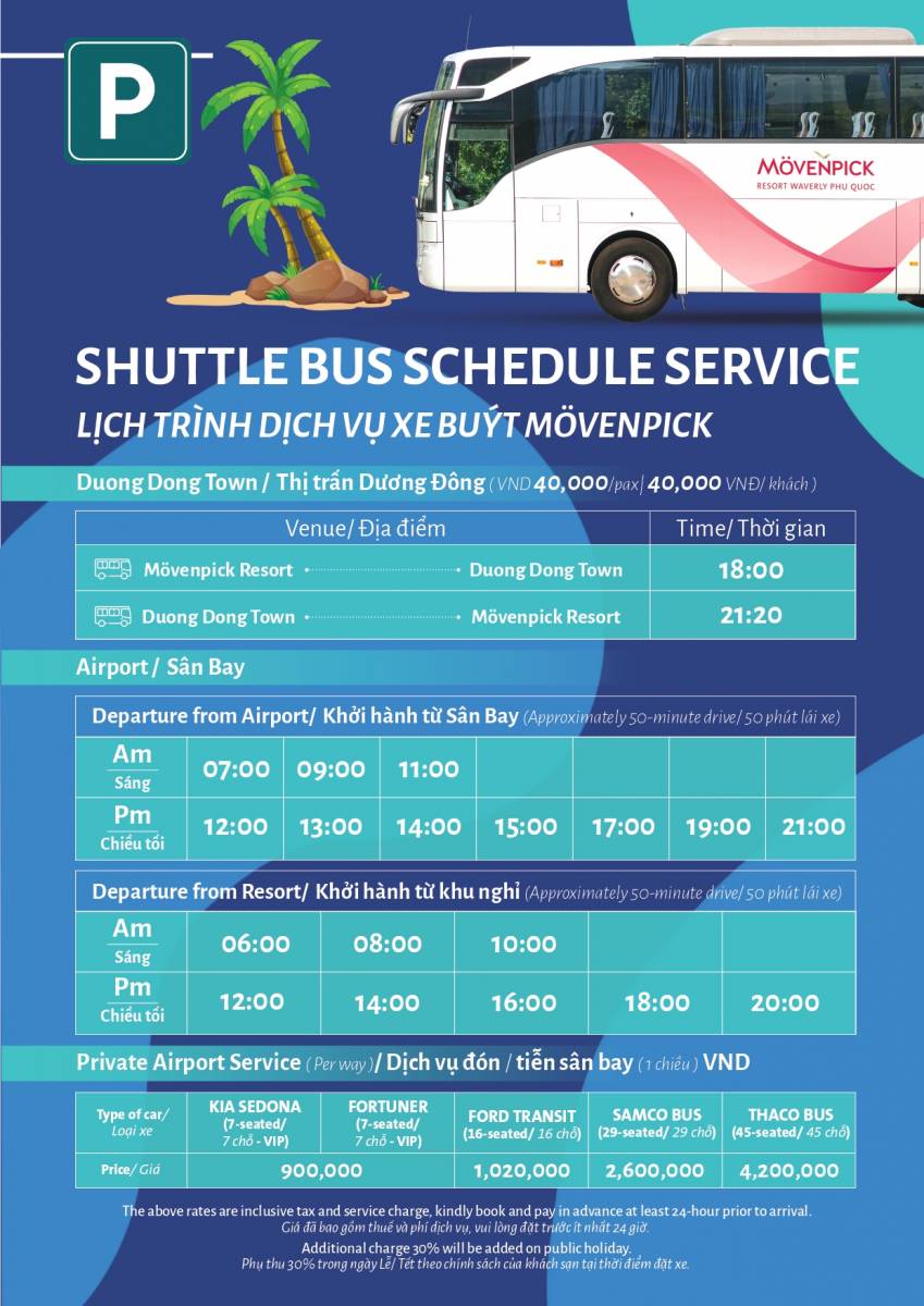 Mövenpick Resort Waverly Phu Quoc - SHUTTLE BUS SERVICE