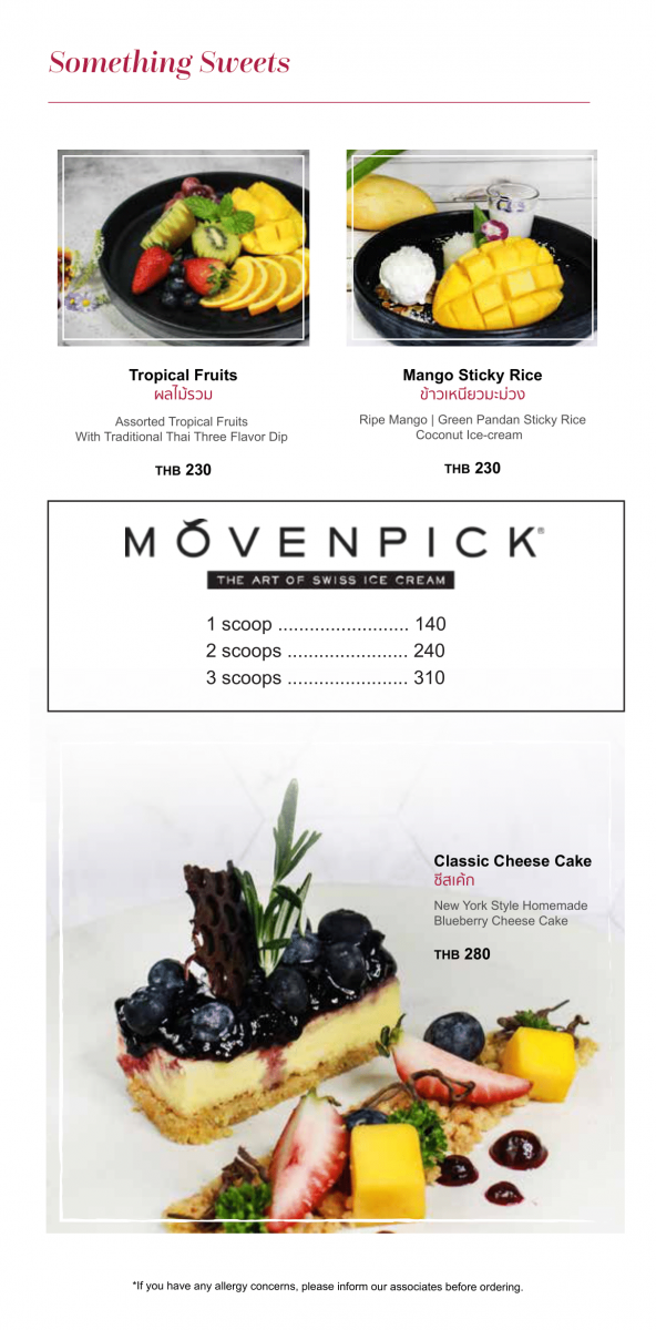 Movenpick Hotel Sukhumvit 15 Bangkok - In-Room Dining Menu