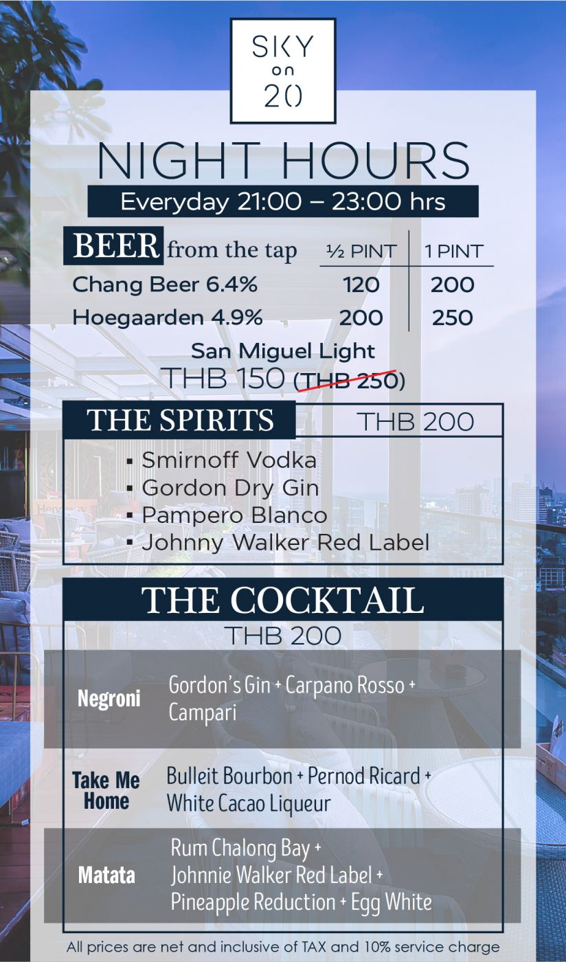 Rooftop Bar Bangkok | Bangkok Novotel Sky On 20