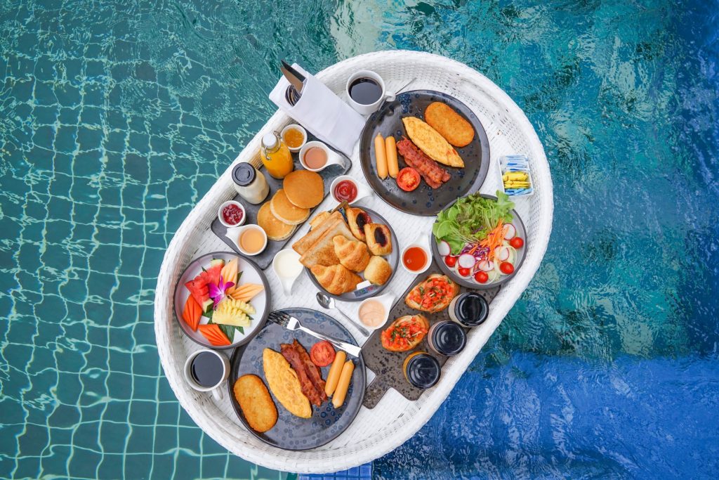 Try floating breakfast in Phuket with a view by the pool.