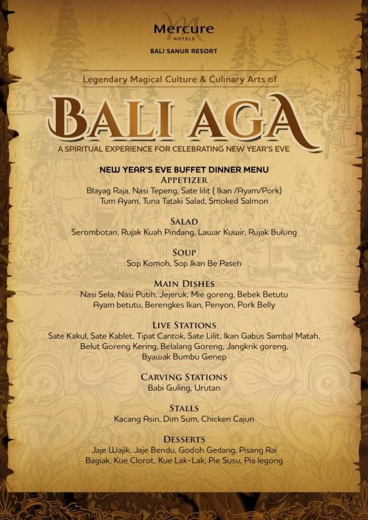 Mercure Bali Sanur Resort - NYE-Dinner-Menu