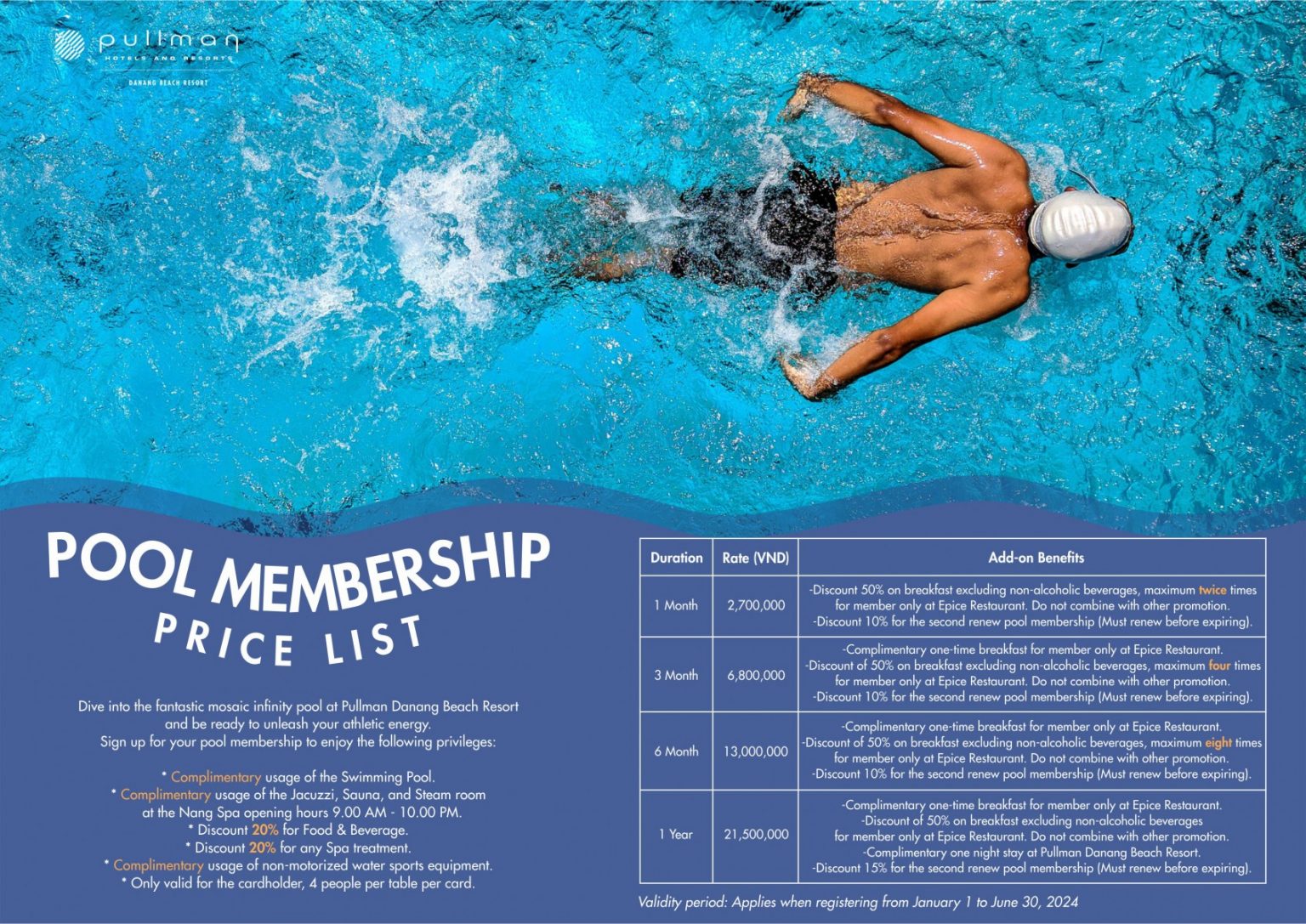 Pullman Danang Beach Resort - Gym & Pool Membership