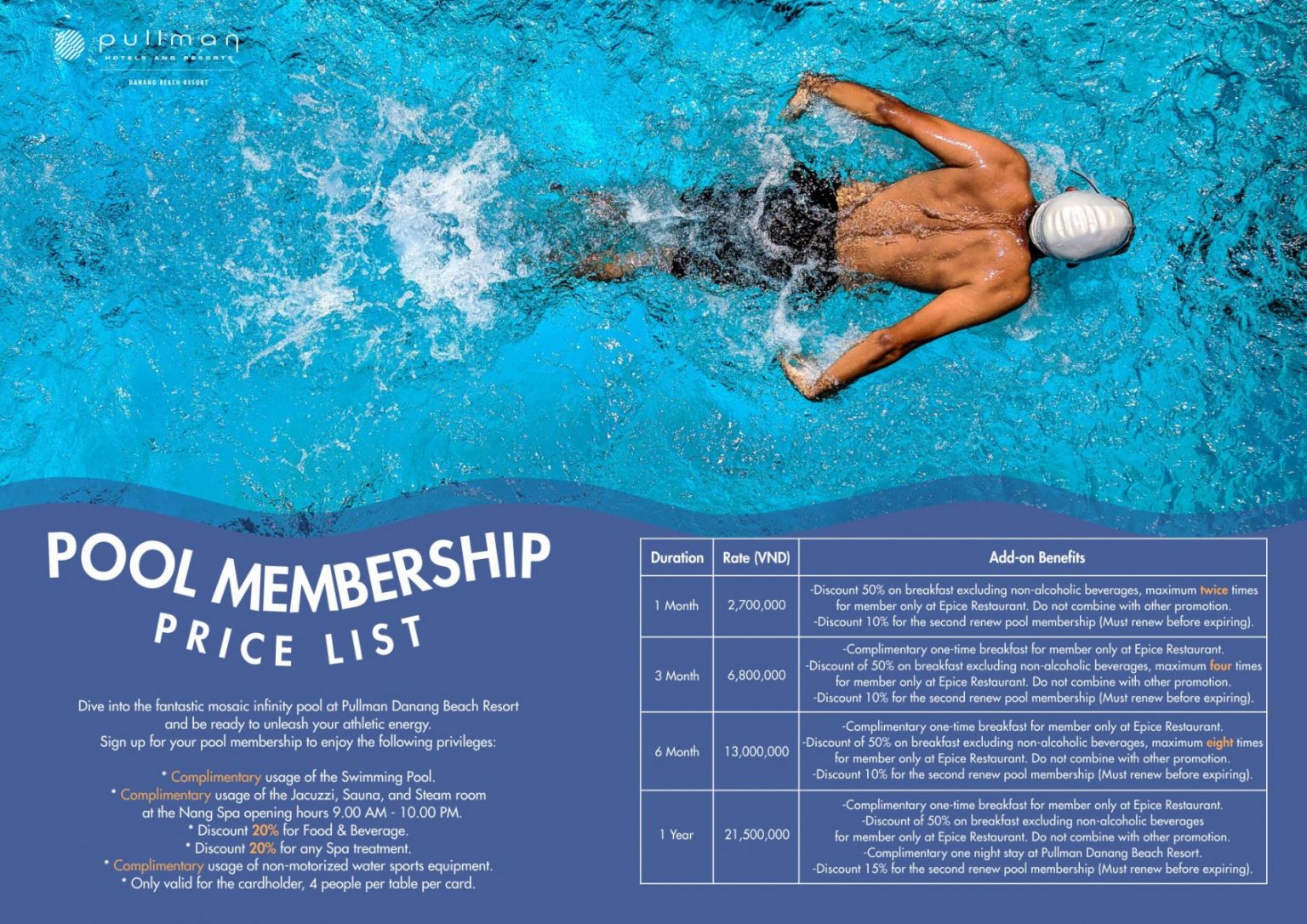 Pullman Danang Beach Resort - Gym & Pool Membership